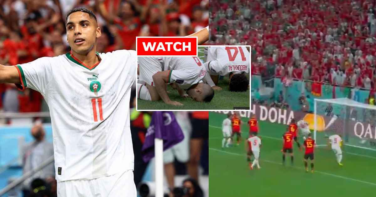 Watch: Abdelhamid Sabiri scores stunning free-kick to give Morocco 1-0 ...